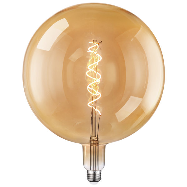 ESCENA LED Ultra-large G250 Globe Light Bulb, 9.84" Dia., 4W, Dimmable E26 Base, 2200K Amber ...